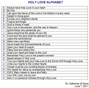 Holy Love Alphabet – Jesus And Mary Love Children (And Teens!)